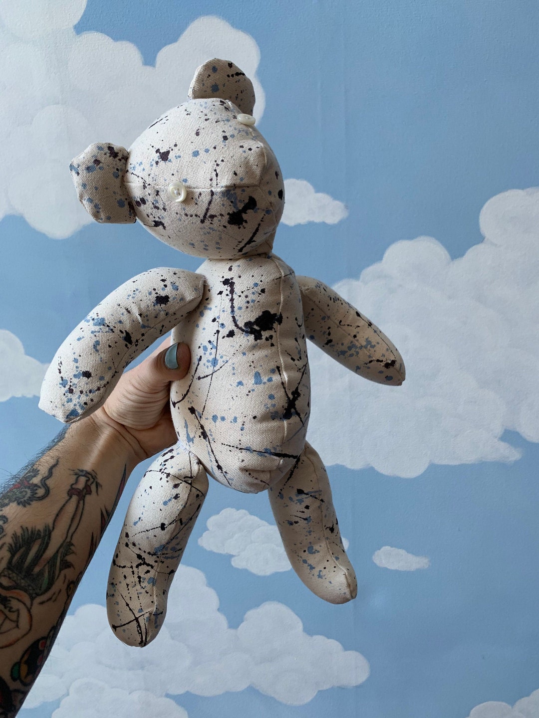 Paint Splatter Teddy Bear - Etsy