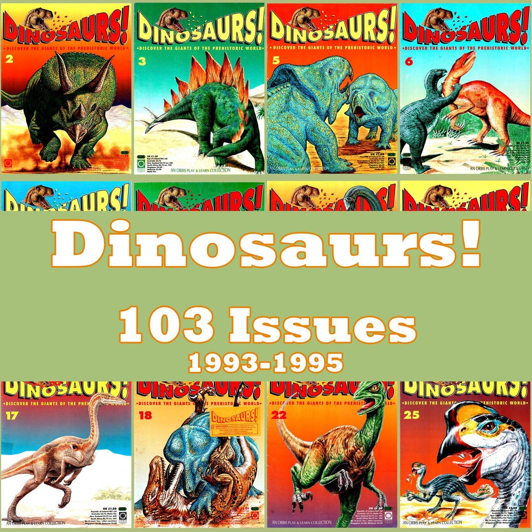 Dinosaurs Magazine Bundle 103 Back Issues 1993-1995 Instant Digital ...