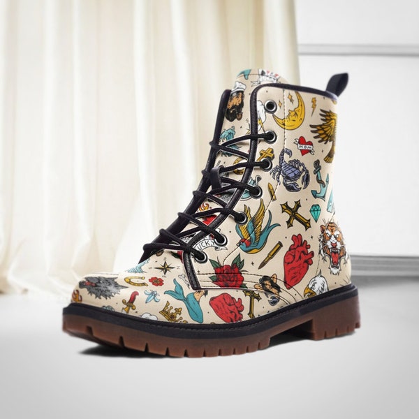 Leather Combat Boots - Etsy