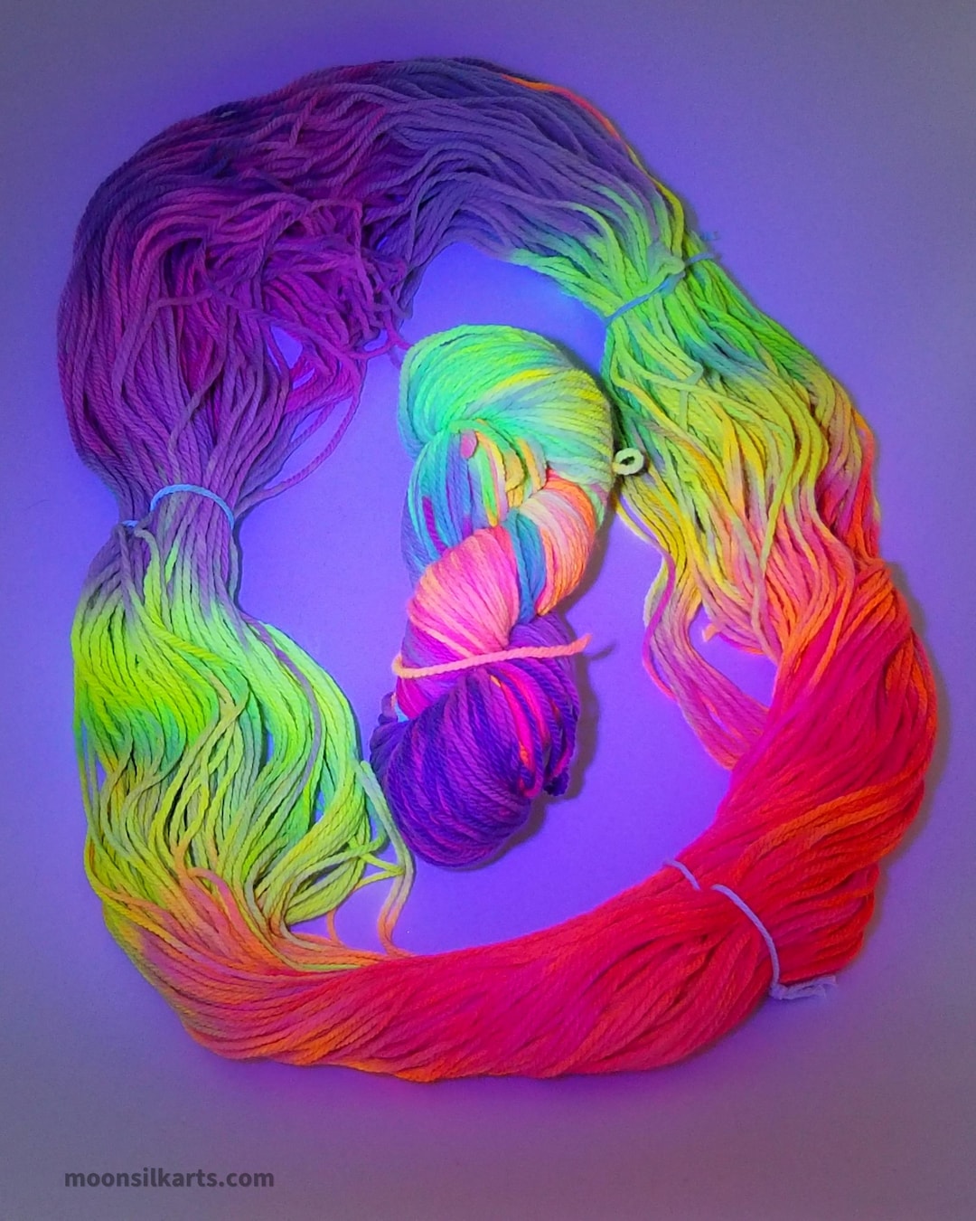 Electric Rainbow DK | Uv-reactive! | Hand-dyed Superfine Merino Yarn ...