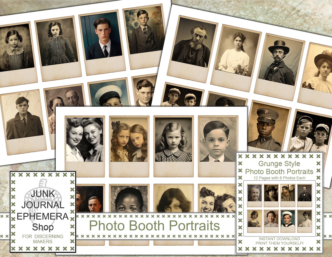 Photo Booth Portraits Vintage Ephemera (instant Download, PDF File, YOU Print) - Etsy