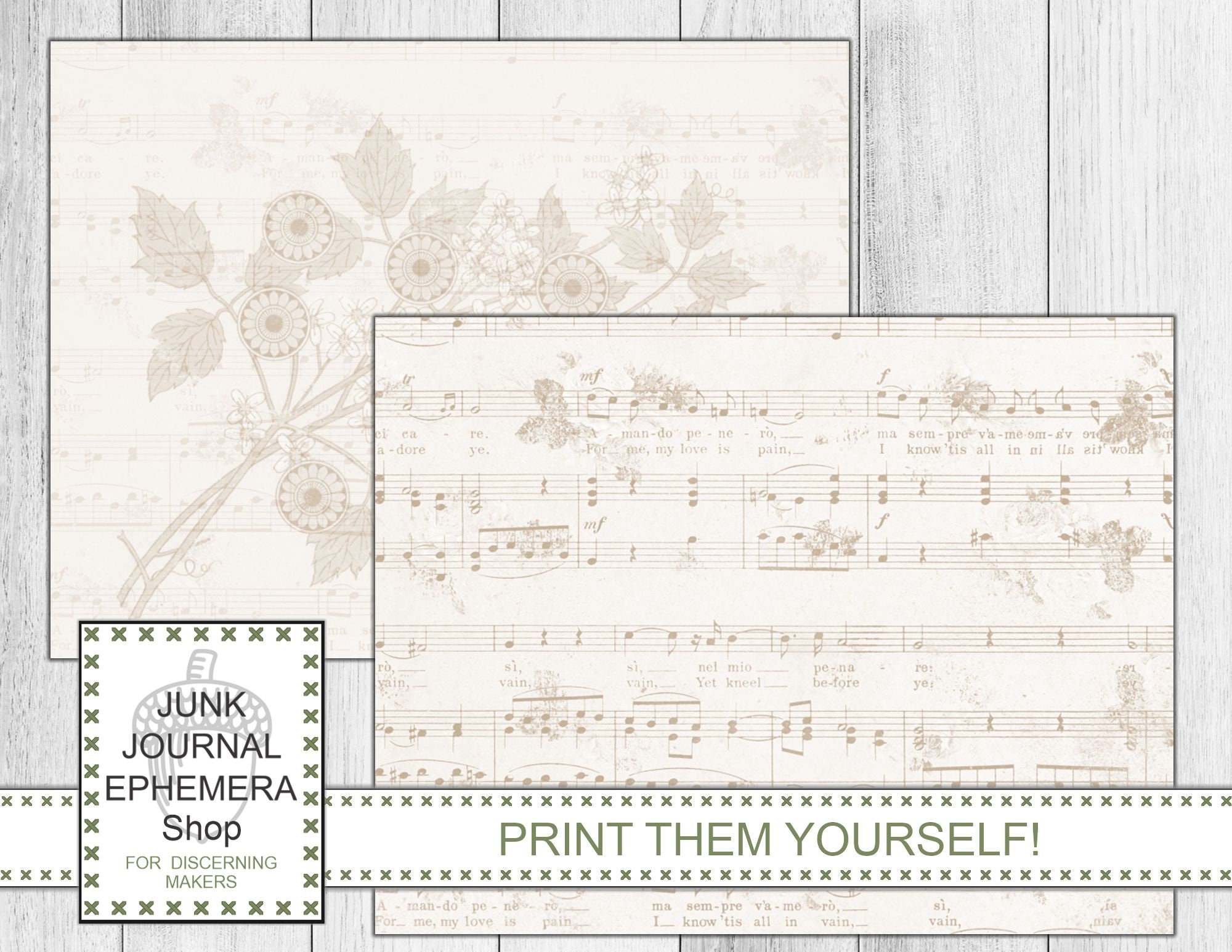 Shabby Tan Printable Paper, Tan Collage, Collage Reverse Page, Shabby ...