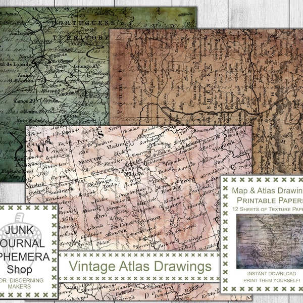 Vintage Atlas Pages - Etsy