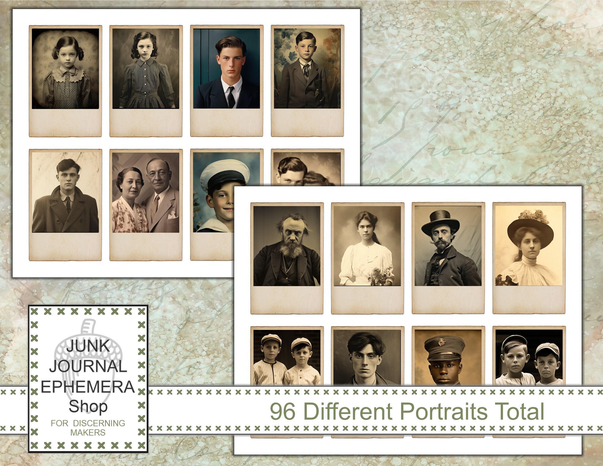 Photo Booth Portraits Vintage Ephemera instant Download, PDF File, YOU ...