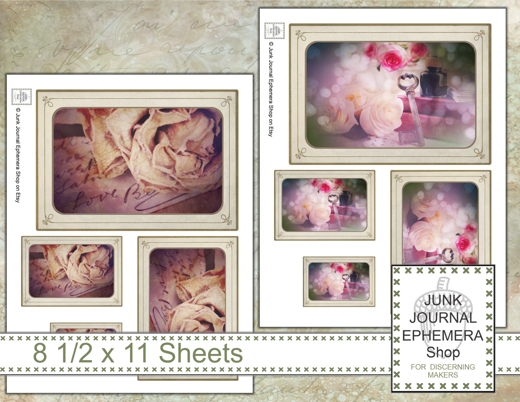 Vintage Still Life 2 Faded Photos Junk Journal Picture Ephemera - Etsy