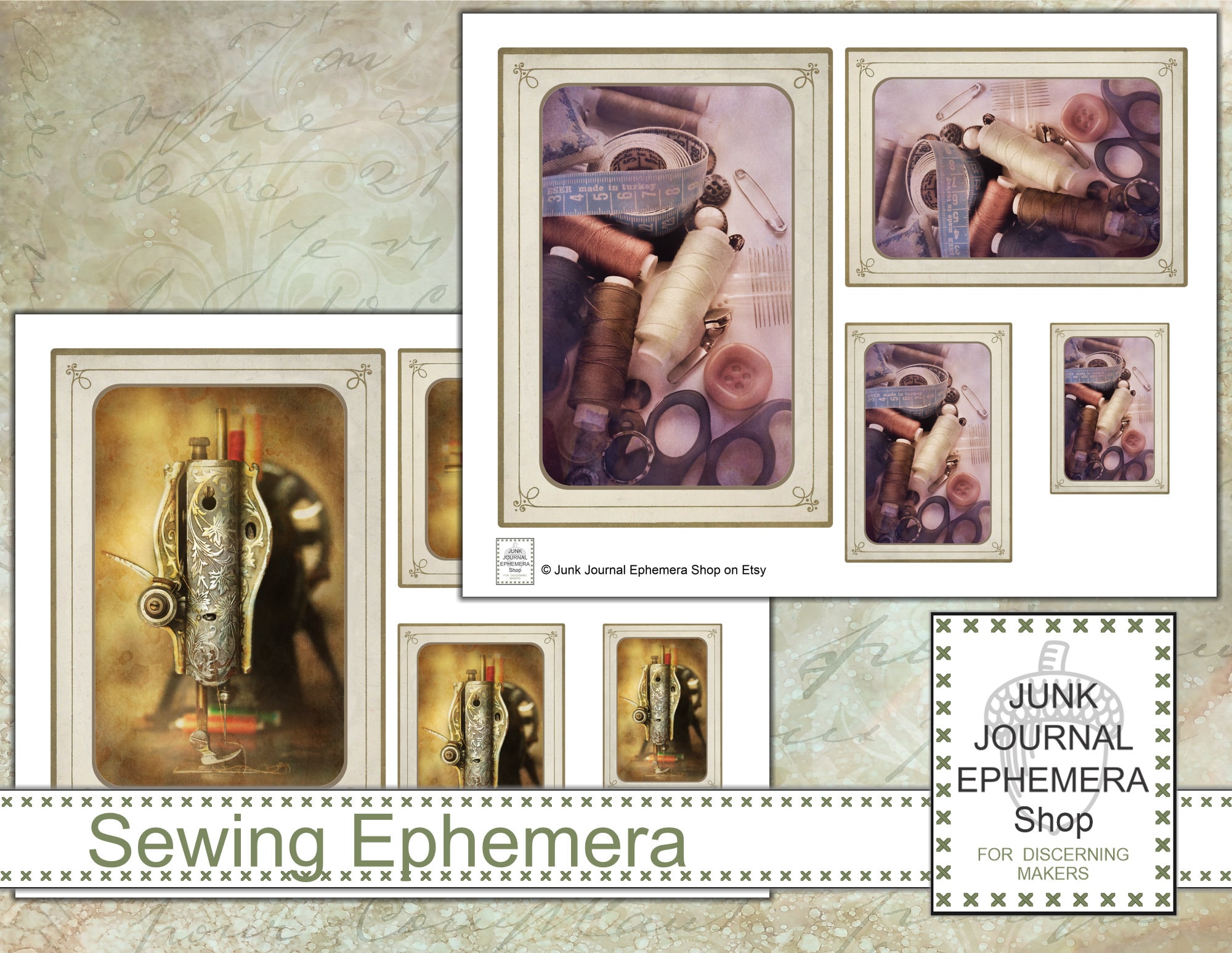 Sewing Still Life Faded Photos Junk Journal Picture Ephemera - Etsy