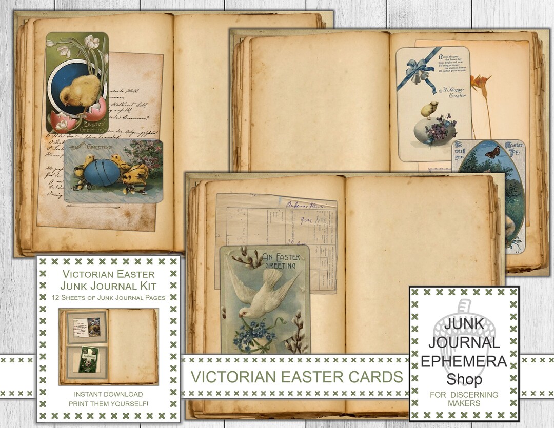 Victorian Easter Junk Journal Kit, Easter, Vintage Easter, Easter ...