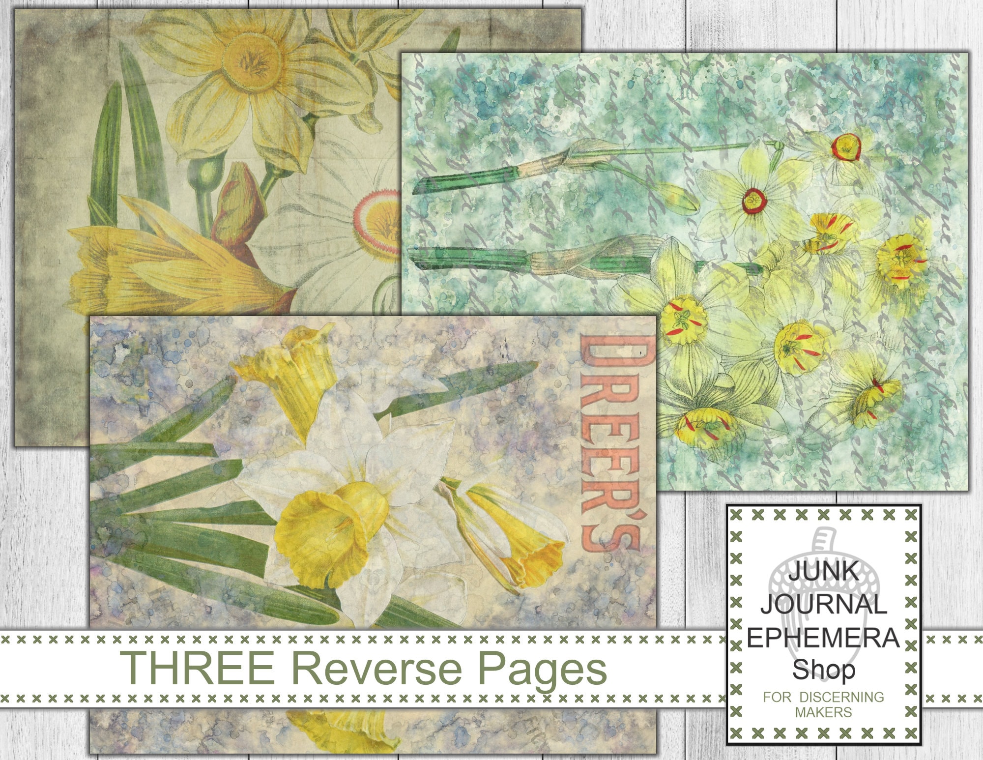 Daffodil Fairy Collage Pages, Daffodil, Shabby Yellow, Yellow Collage ...
