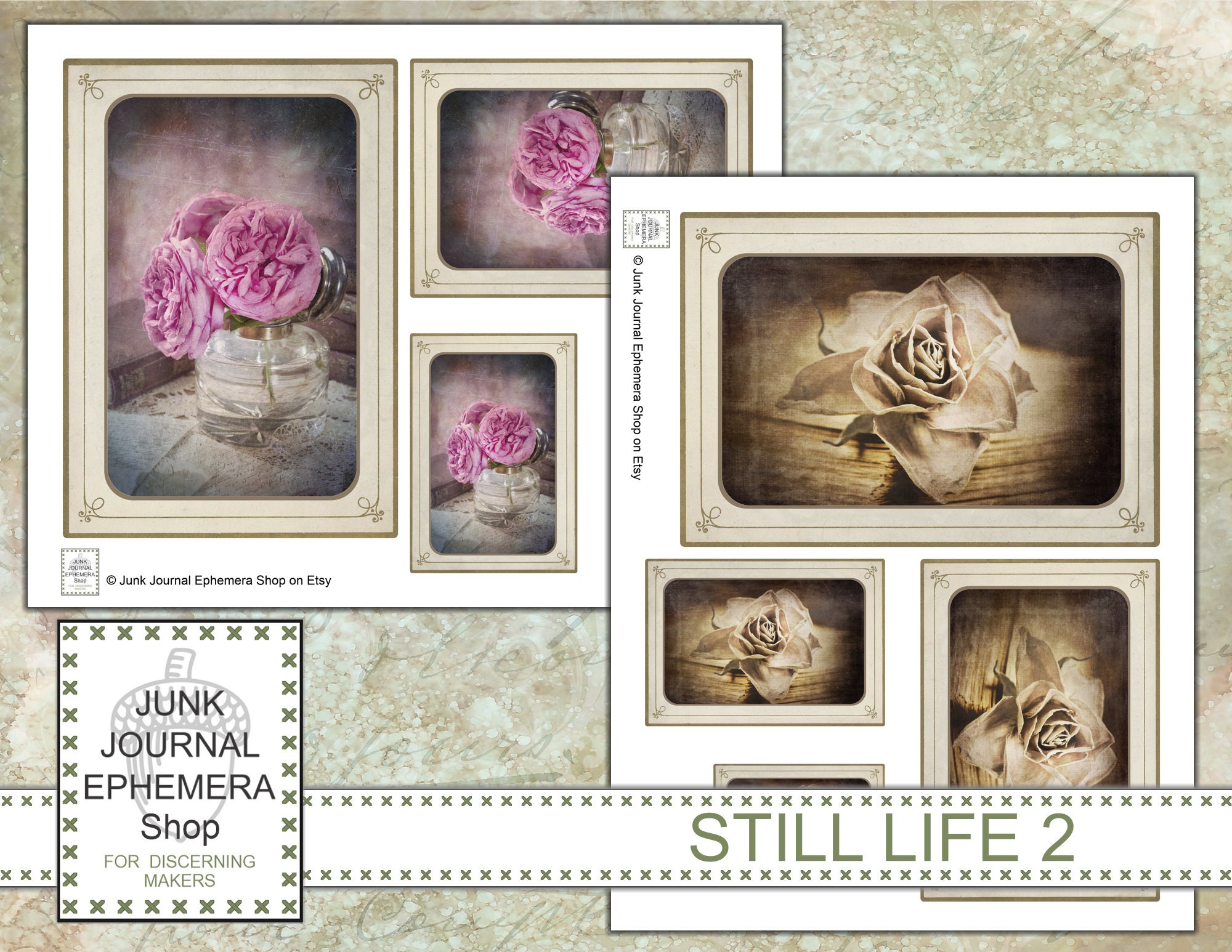 Vintage Still Life 2 Faded Photos Junk Journal Picture Ephemera - Etsy