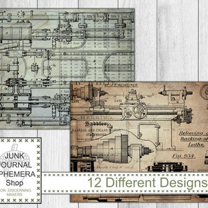 Patent Drawings Blueprints Printable Papers, Vintage Ephemera ...