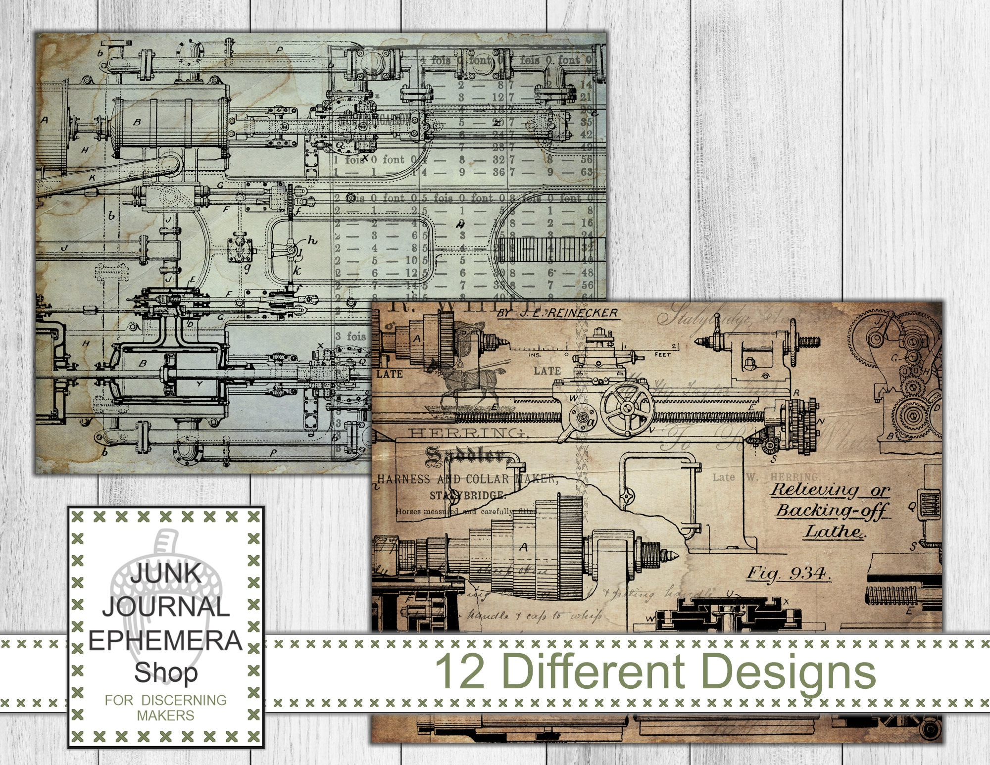 Patent Drawings Blueprints Printable Papers, Vintage Ephemera ...