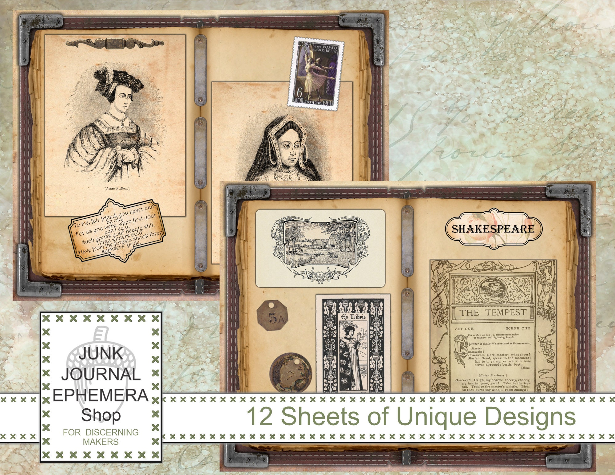 Steampunk Shakespeare Junk Journal Kit - Etsy