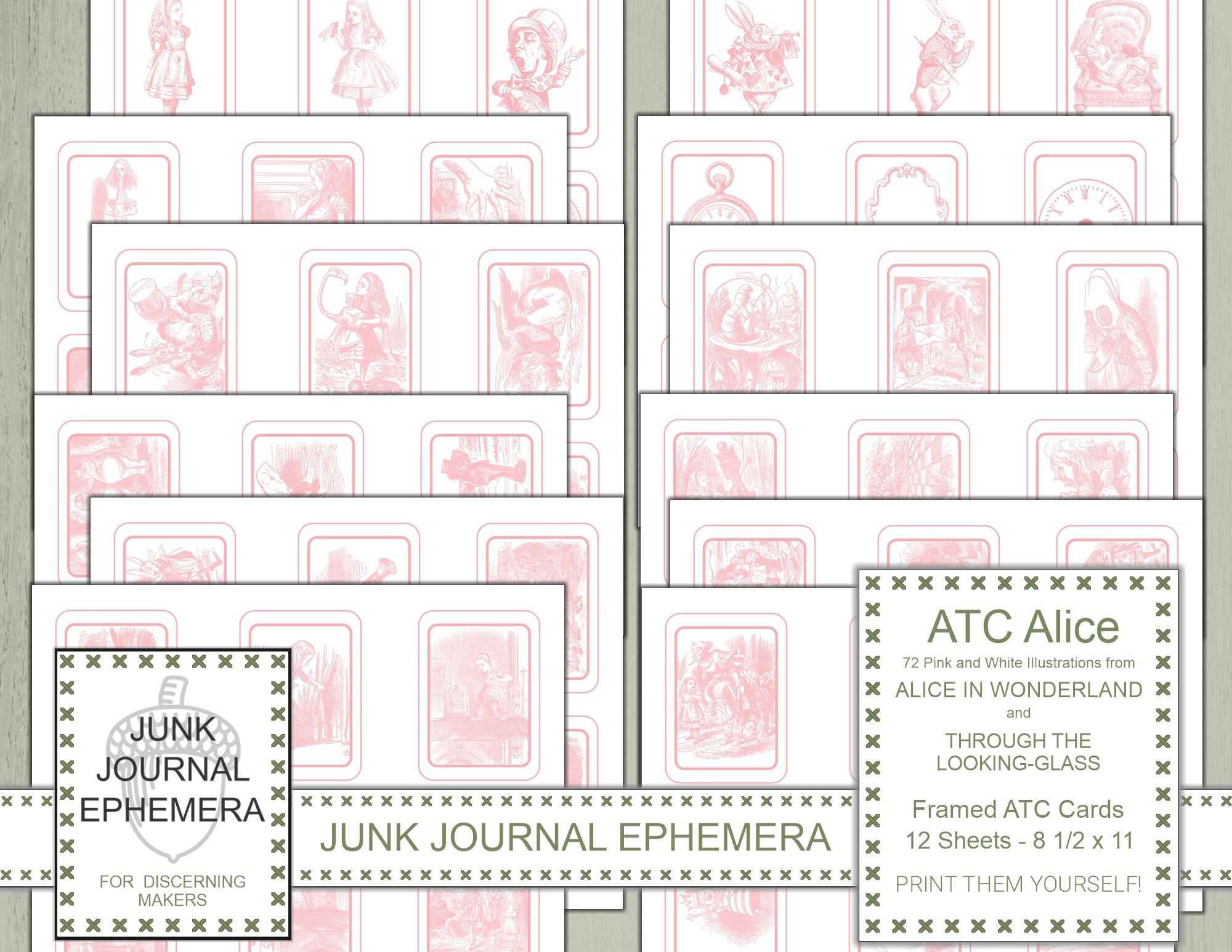 Alice in Wonderland and Through Looking-glass ATC, All Vintage ...