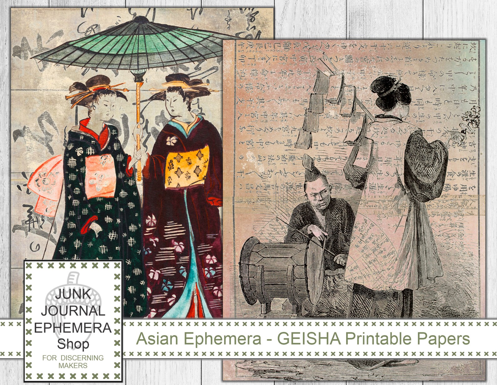 Asian Ephemera Geisha Printable Pages Japanese Ephemera - Etsy Canada