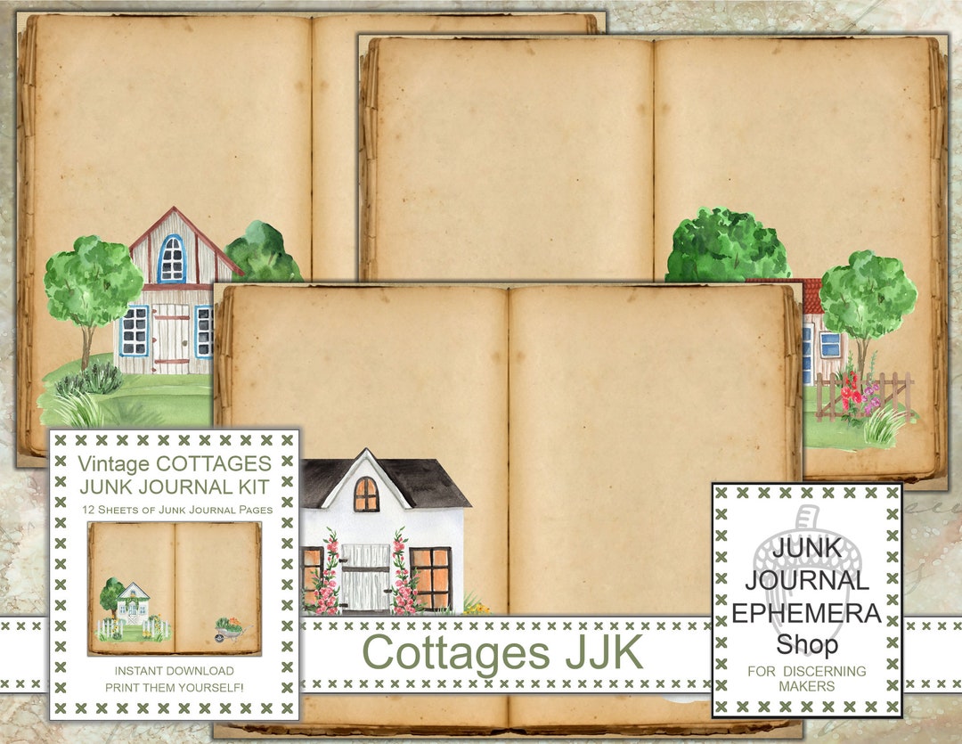 Vintage Cottages Junk Journal Kit - Etsy