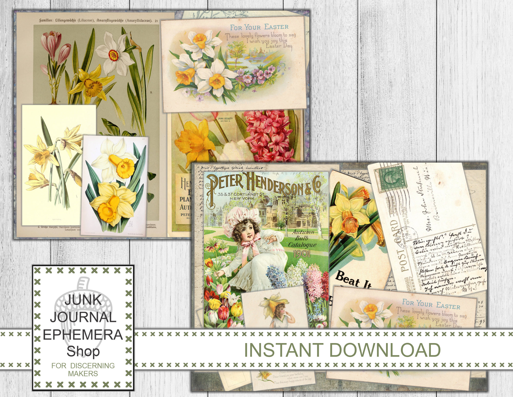 Daffodil Fairy Collage Pages, Daffodil, Shabby Yellow, Yellow Collage ...