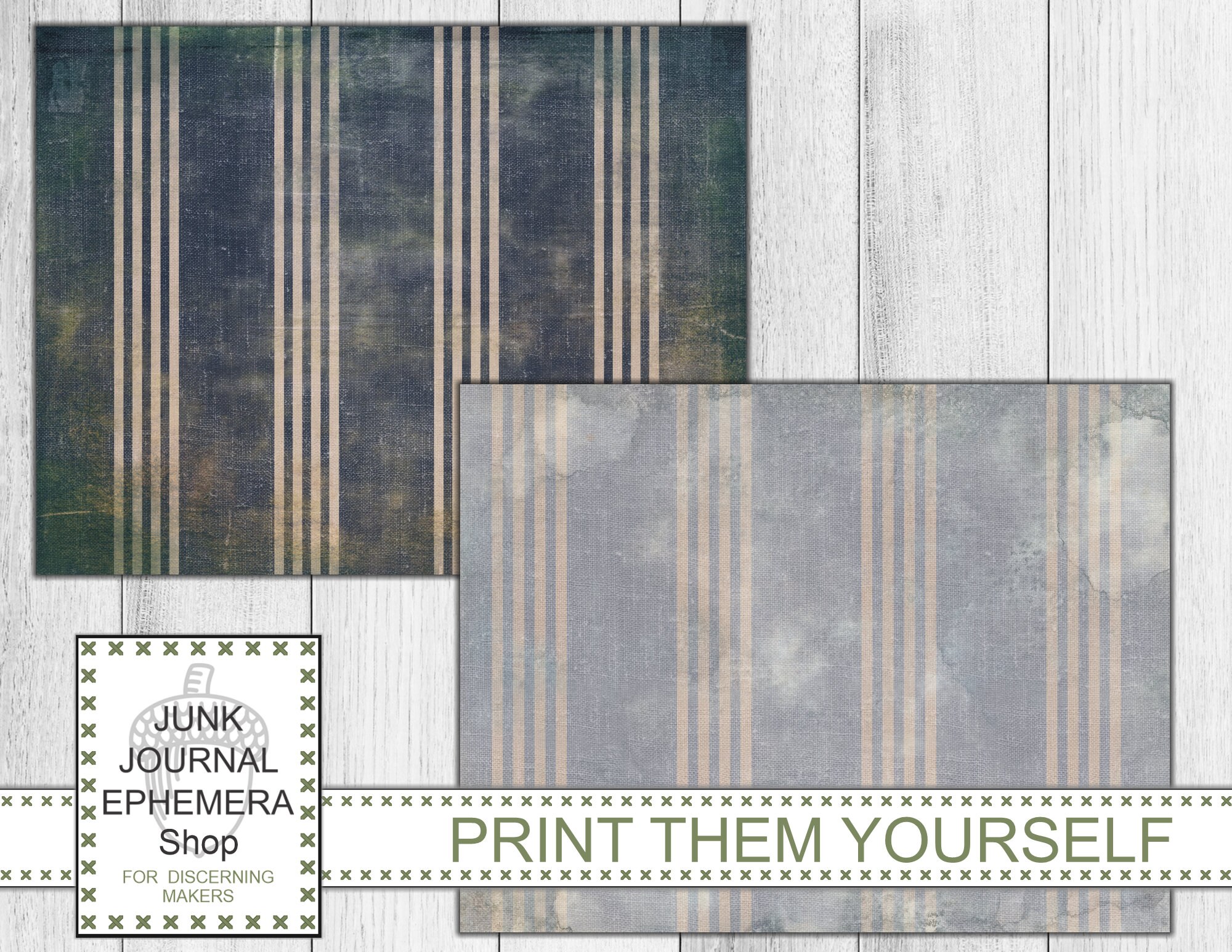 Mattress Ticking Printable Papers, Vintage Ephemera, Vintage Ticking ...