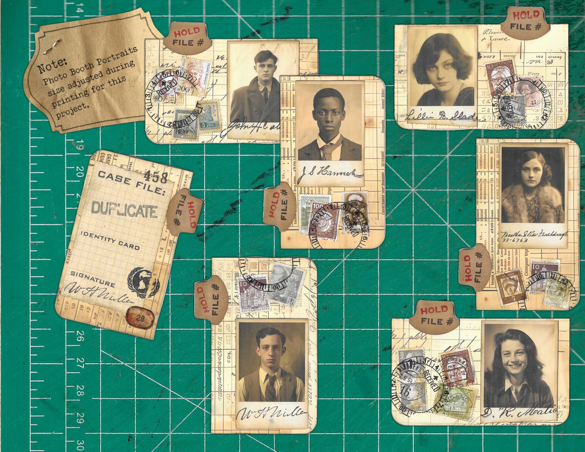 Photo Booth Portraits Vintage Ephemera (instant Download, PDF File, YOU ...
