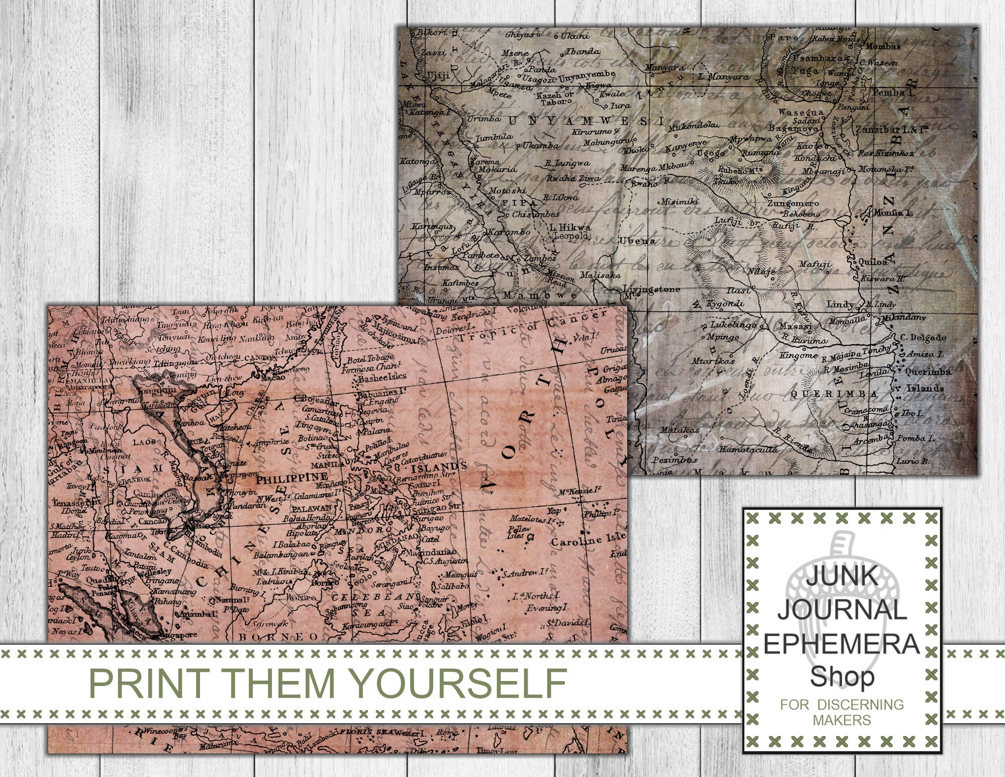 Vintage Maps Vintage Atlas Printable Papers, Vintage Ephemera, Map ...