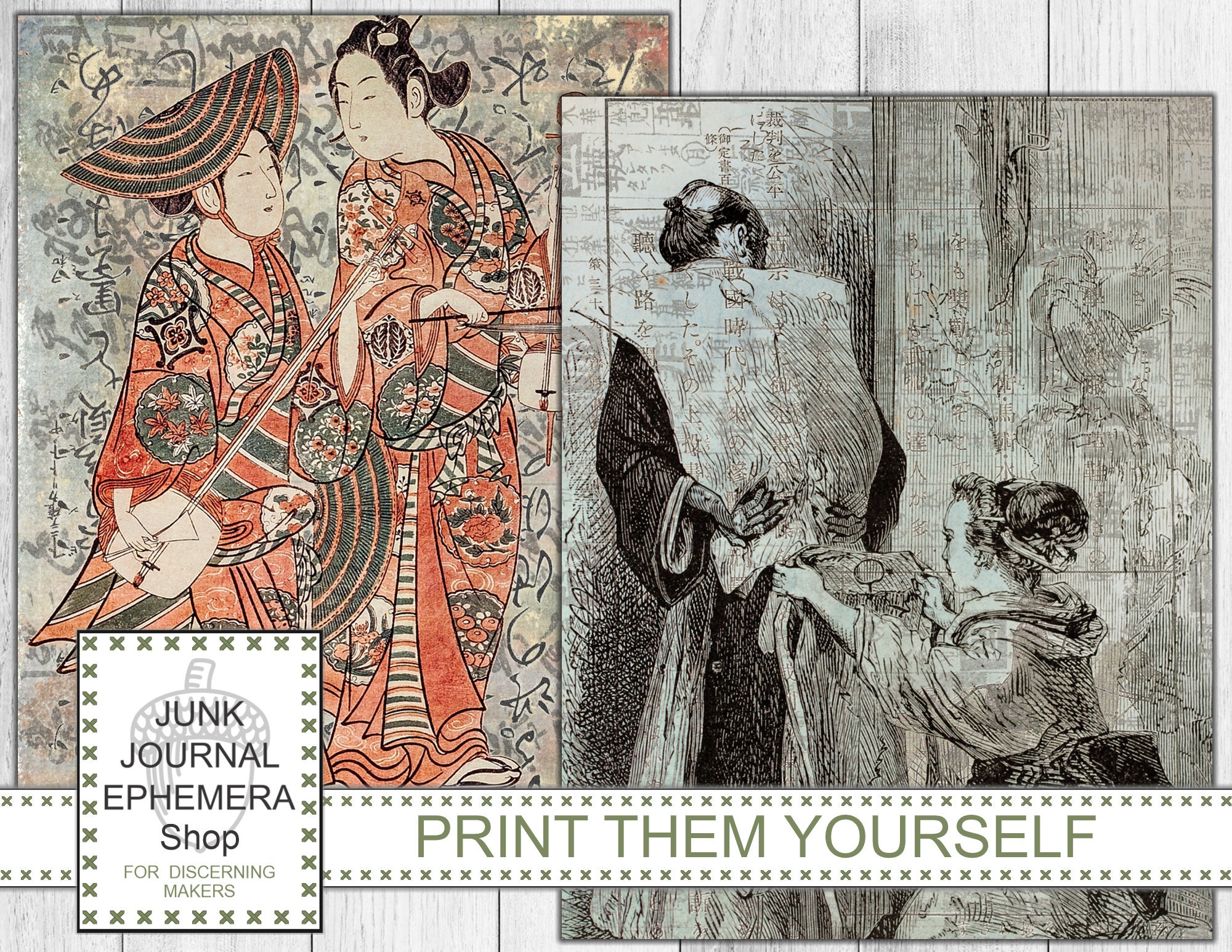 Asian Ephemera Geisha Printable Pages Japanese Ephemera - Etsy Canada