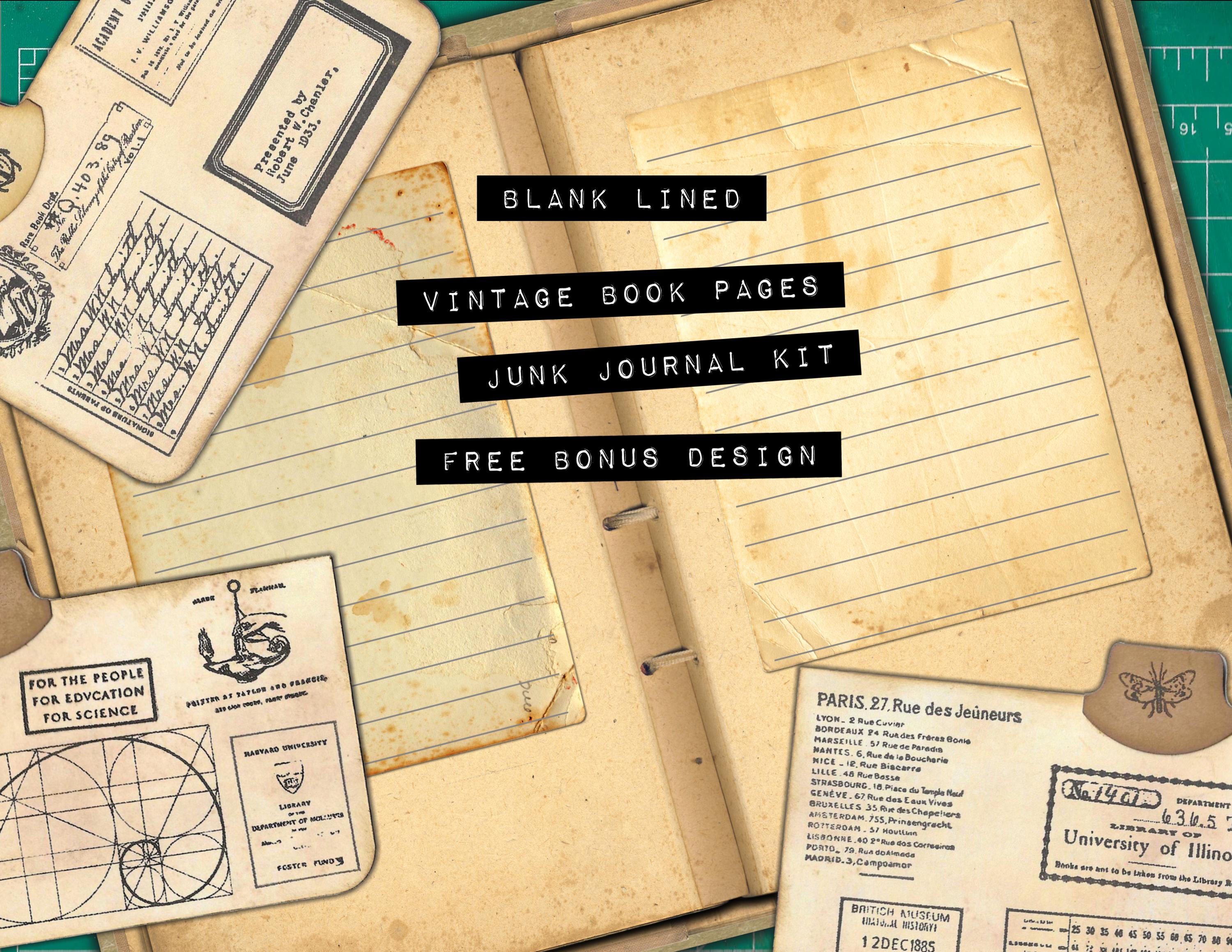 Blank Lined Vintage Journal Scrap Paper Pages - Etsy