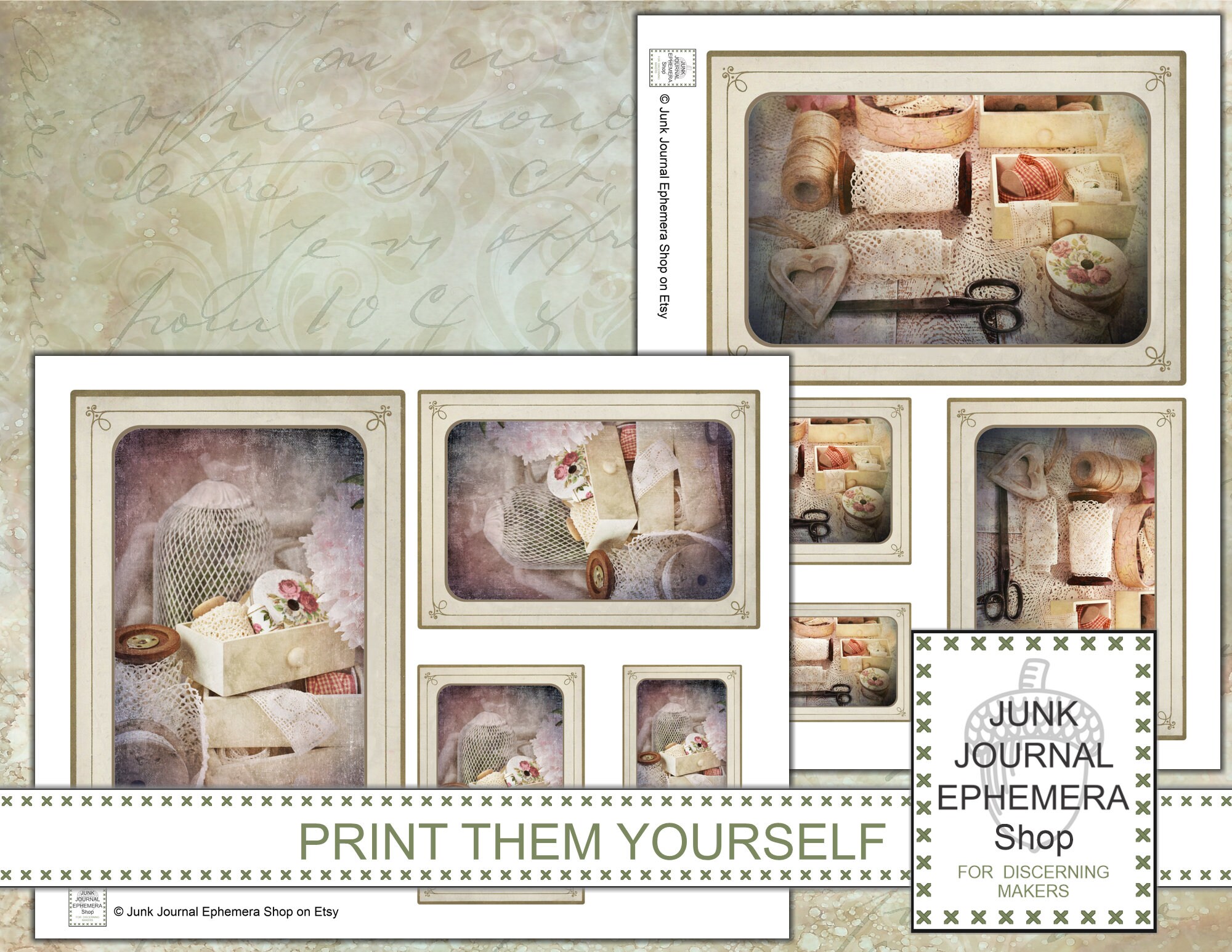 Sewing Still Life Faded Photos Junk Journal Picture Ephemera - Etsy