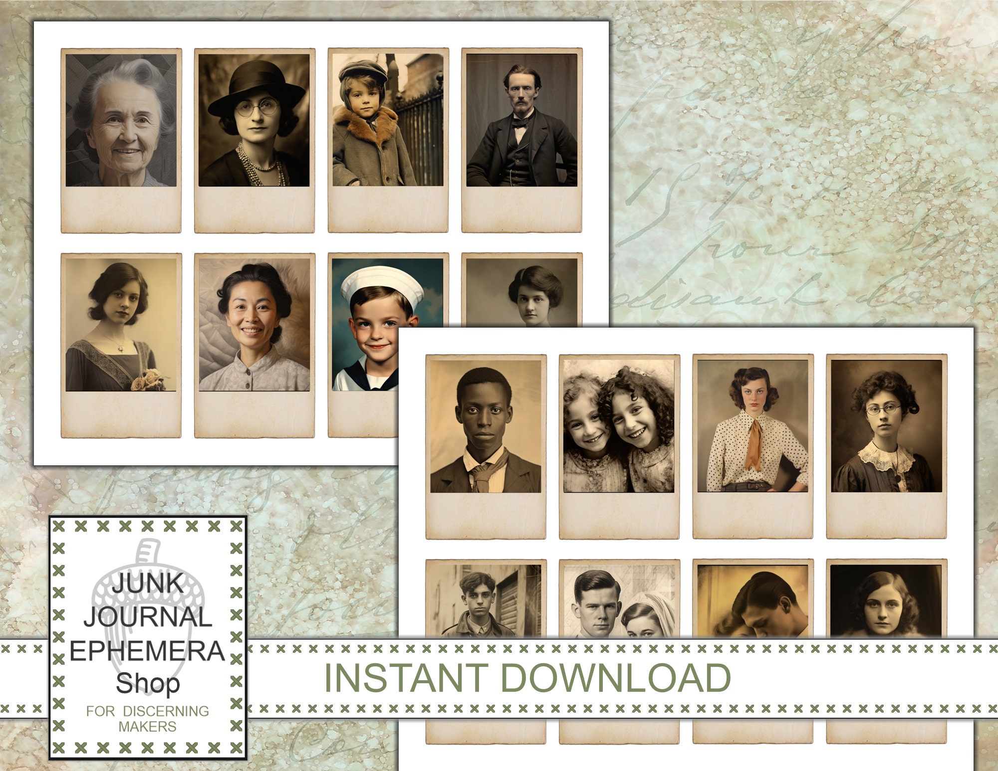 Photo Booth Portraits Vintage Ephemera instant Download, PDF File, YOU ...
