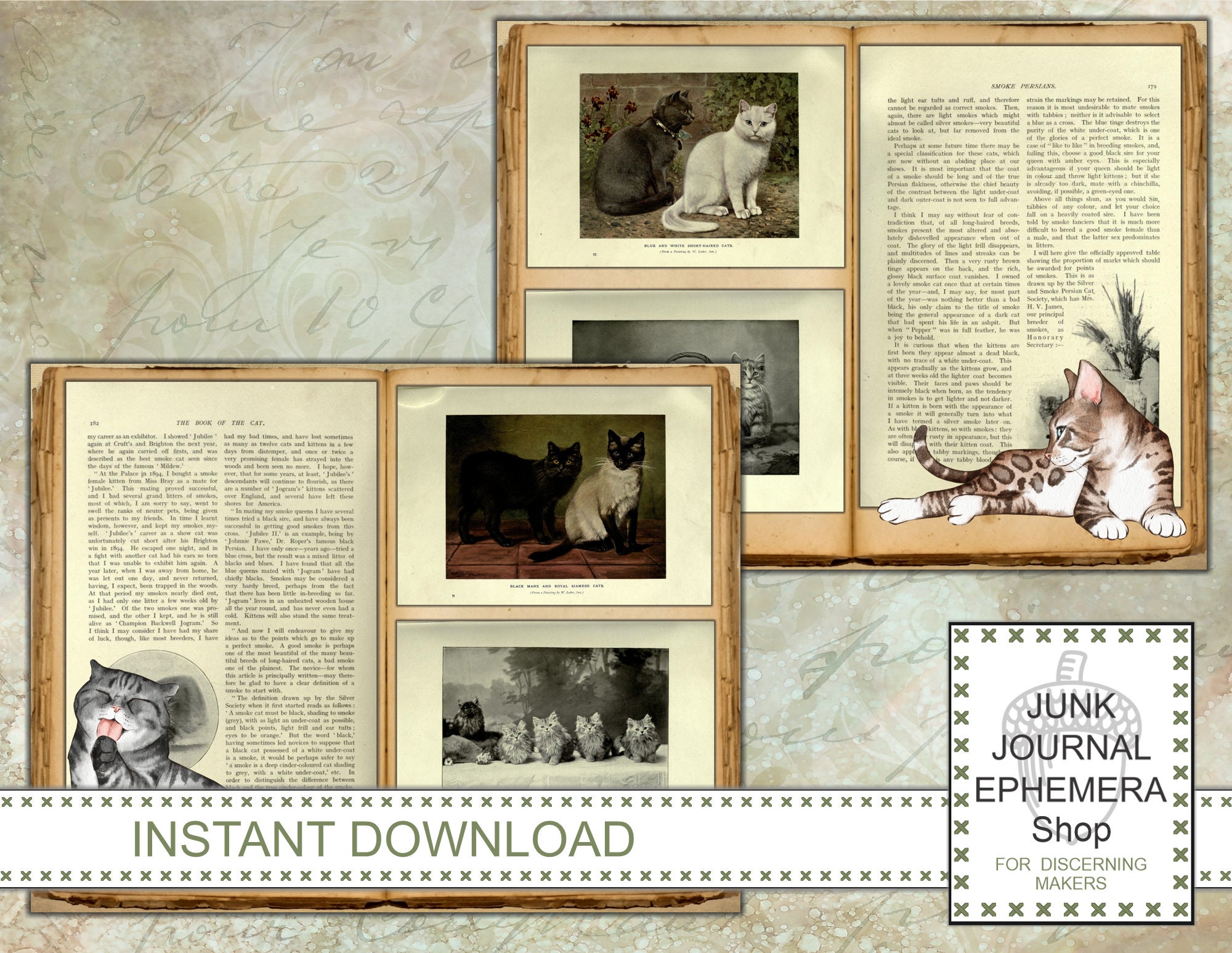 Vintage Cats Junk Journal Kit - Etsy