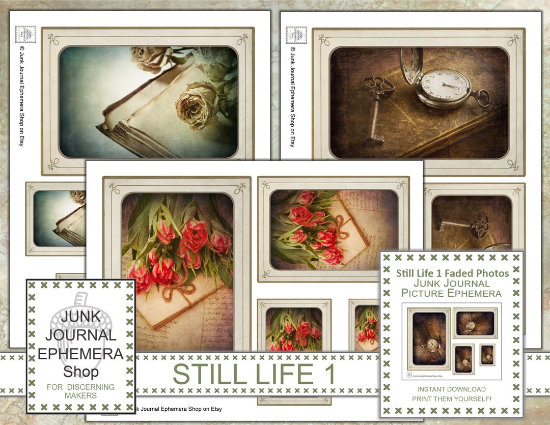Vintage Still Life Faded Photos Junk Journal Picture Ephemera - Etsy