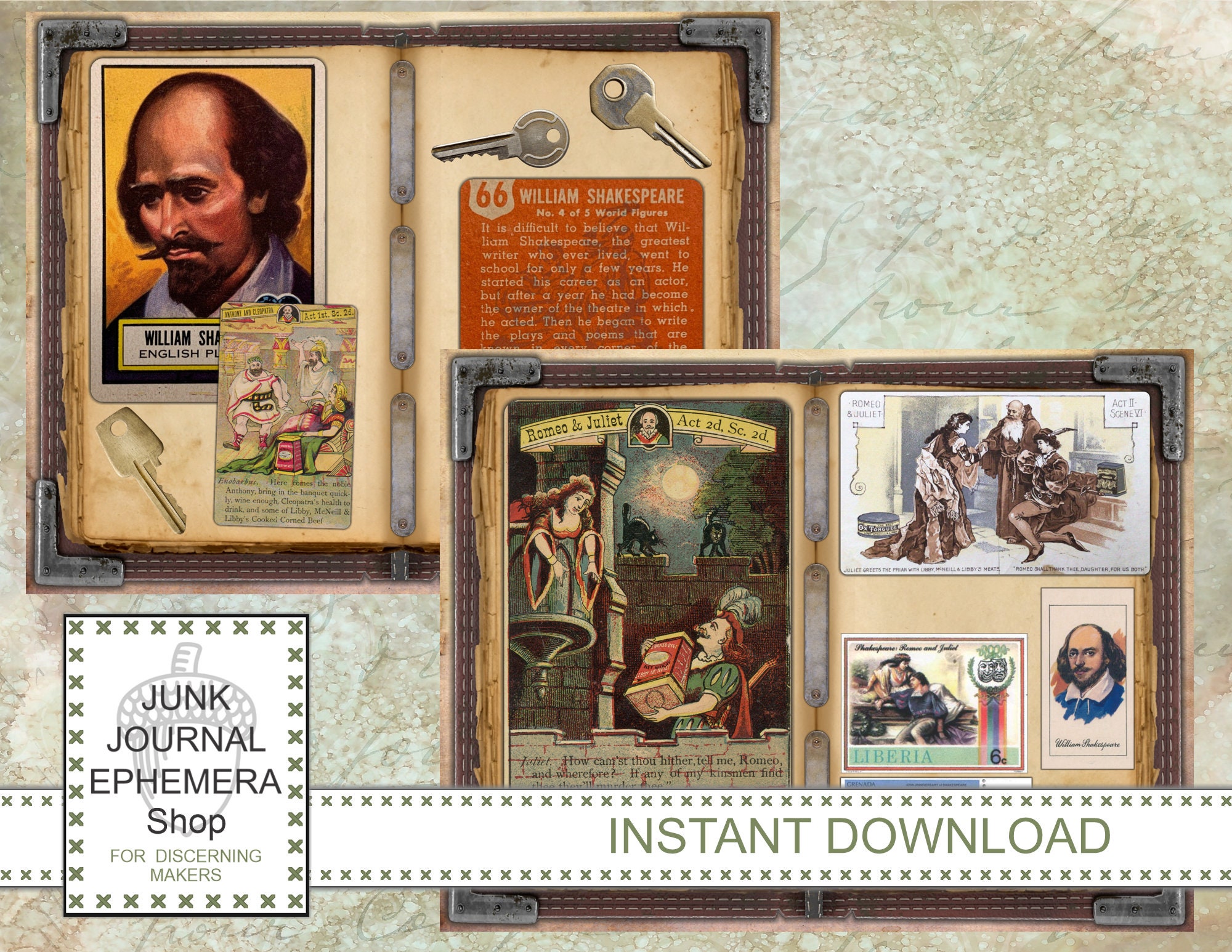 Steampunk Shakespeare Junk Journal Kit - Etsy