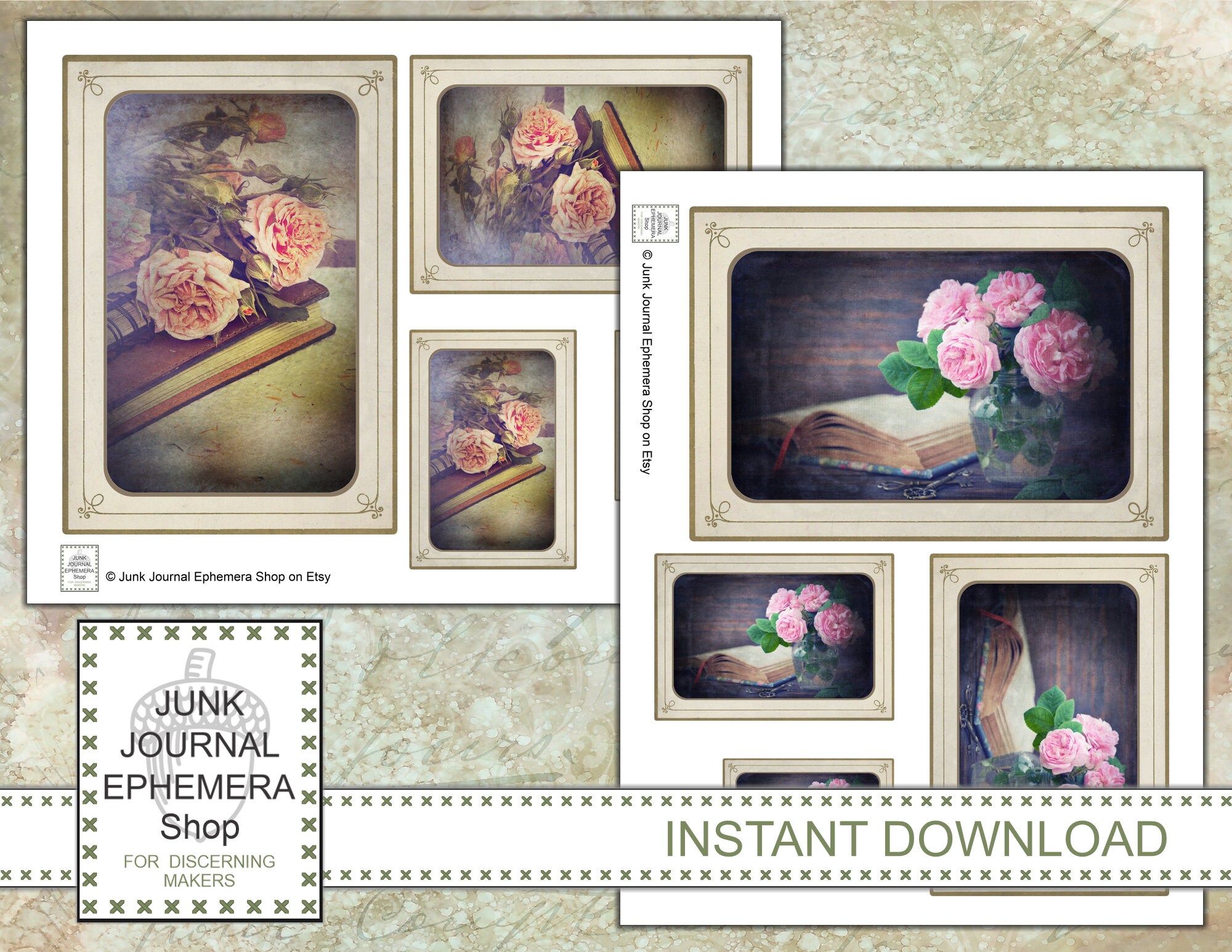 Vintage Still Life 2 Faded Photos Junk Journal Picture Ephemera - Etsy