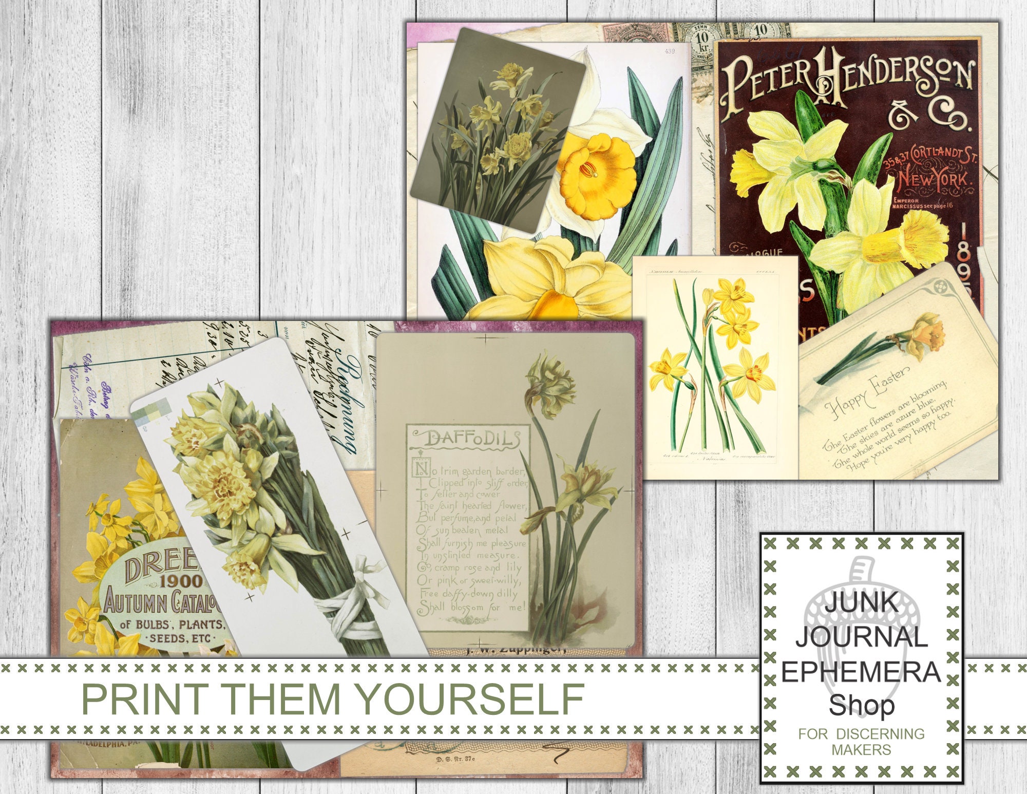 Daffodil Fairy Collage Pages, Daffodil, Shabby Yellow, Yellow Collage ...