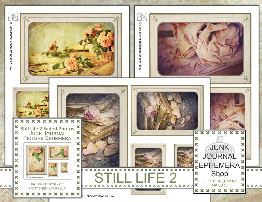 Vintage Still Life 2 Faded Photos Junk Journal Picture Ephemera - Etsy