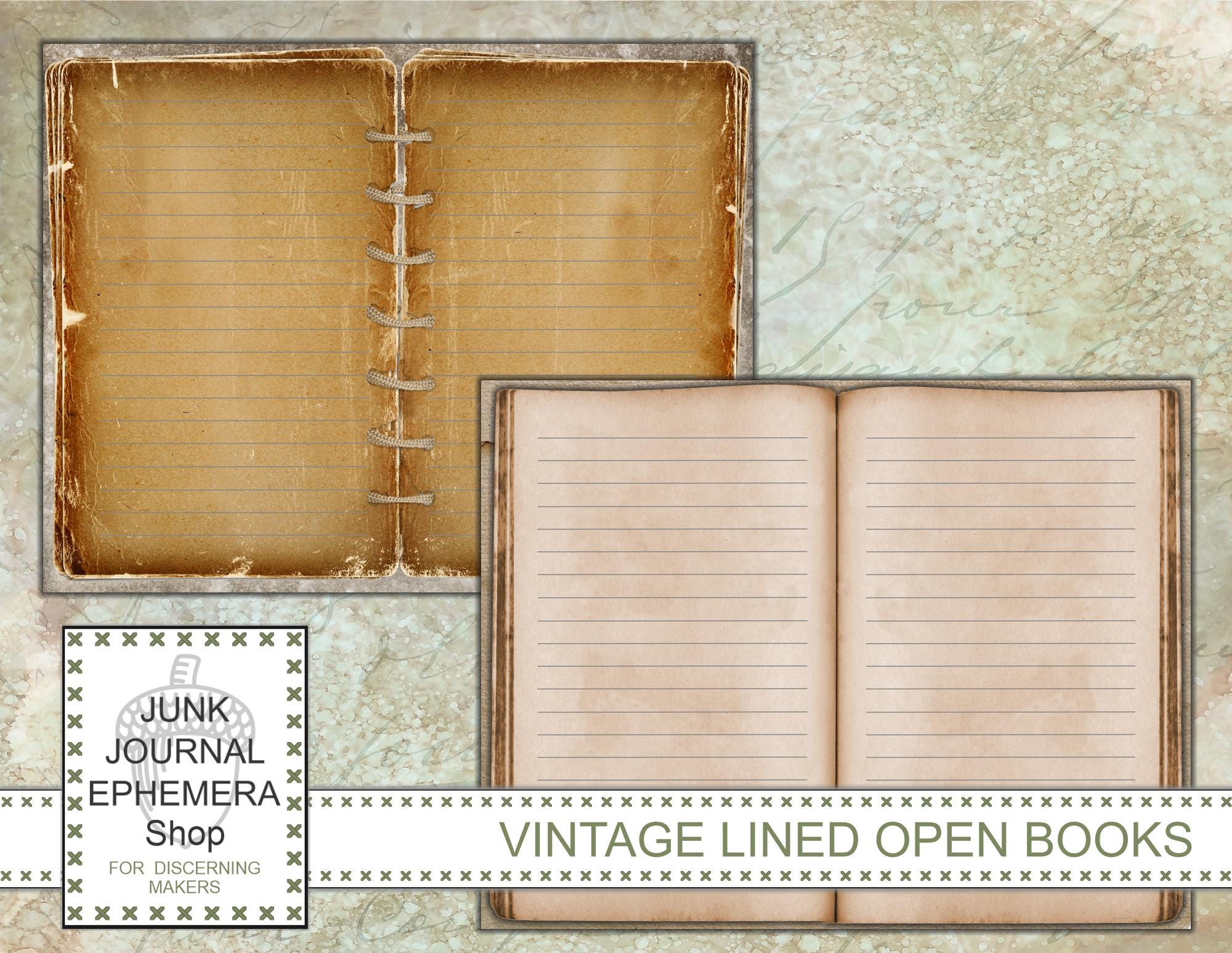 Blank Lined Vintage Journal Scrap Paper Pages - Etsy