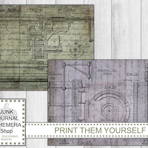 Patent Drawings Blueprints Printable Papers, Vintage Ephemera ...