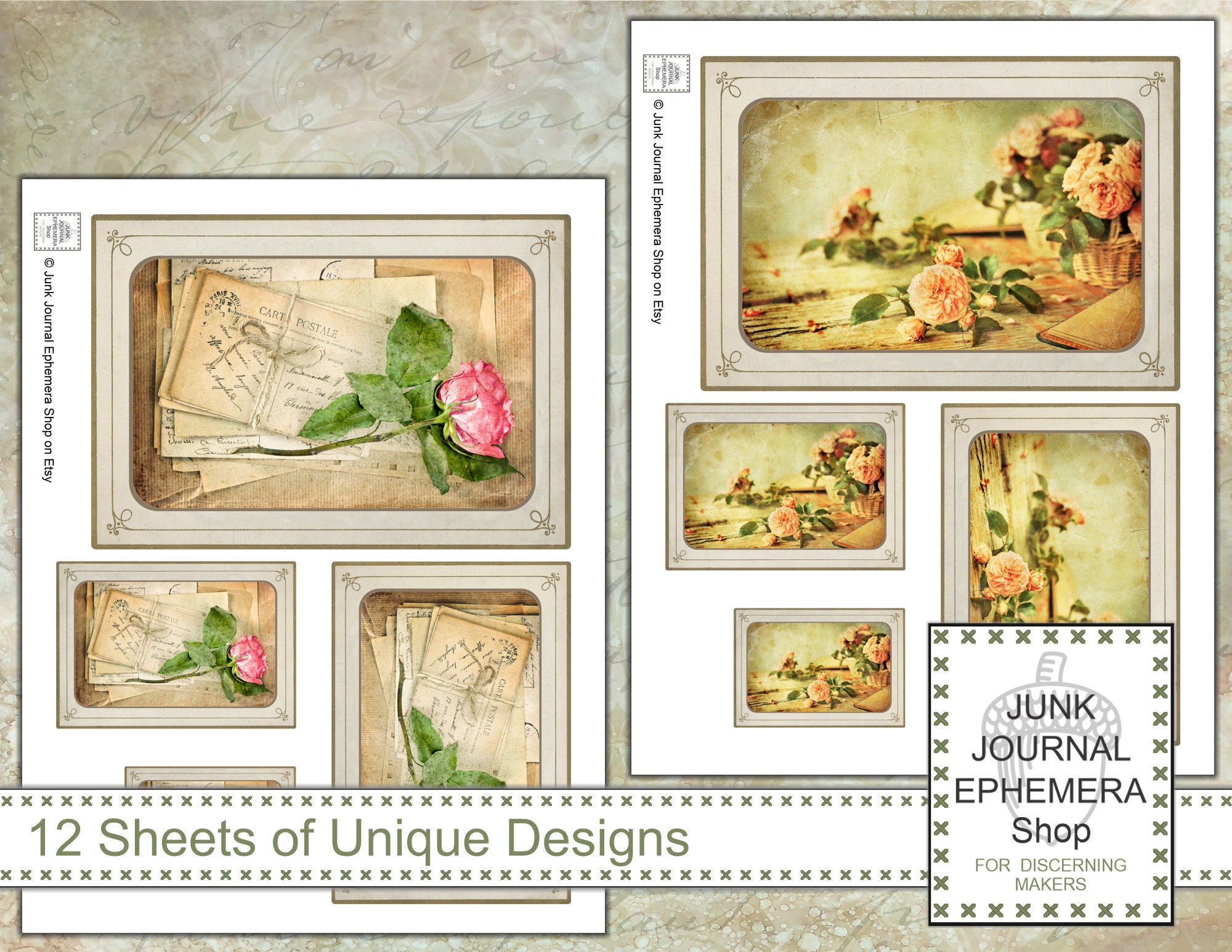 Vintage Still Life 2 Faded Photos Junk Journal Picture Ephemera - Etsy