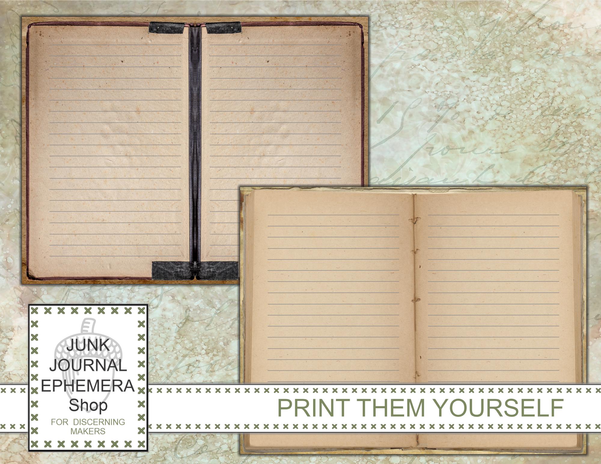 Blank Lined Vintage Journal Scrap Paper Pages - Etsy