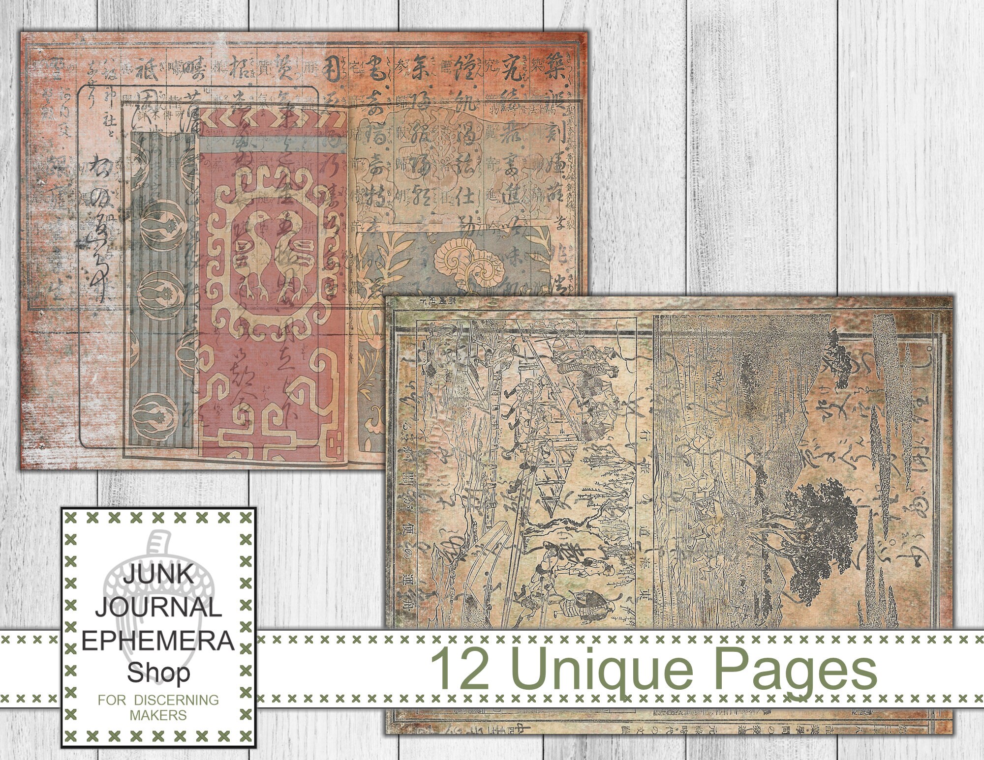 Asian Ephemera Geisha 2 Reverse Papers Japanese Ephemera - Etsy