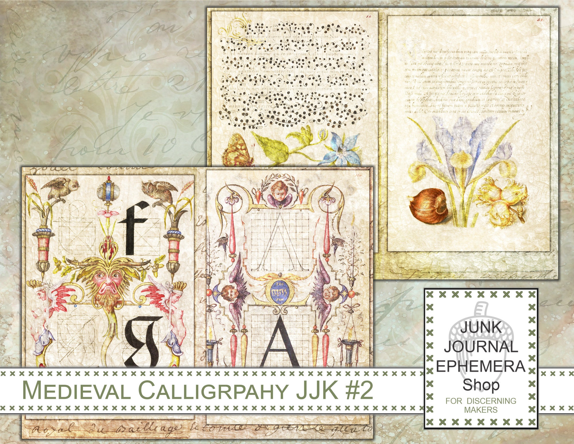 Medieval Calligraphy Junk Journal Kit 2 - Etsy