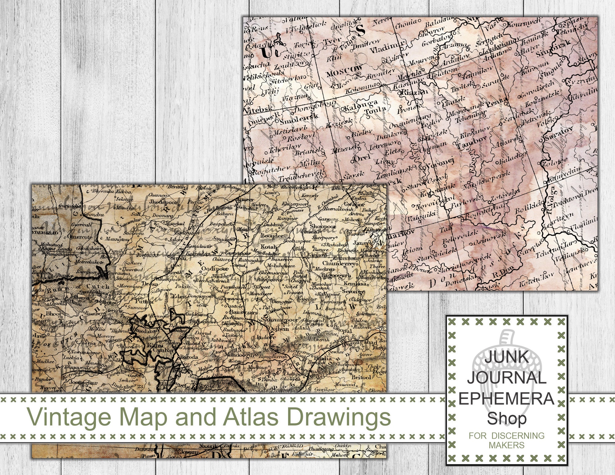 Vintage Maps Vintage Atlas Printable Papers, Vintage Ephemera, Map ...