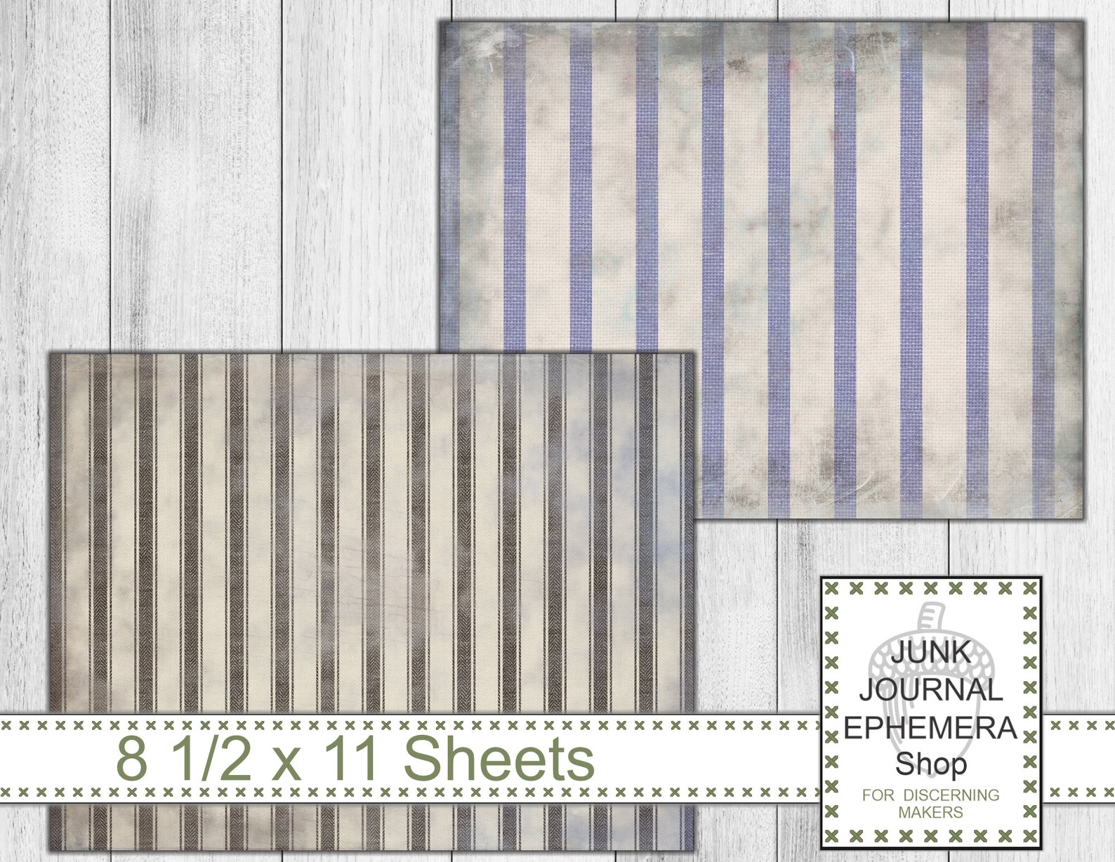 Mattress Ticking Printable Papers, Vintage Ephemera, Vintage Ticking ...