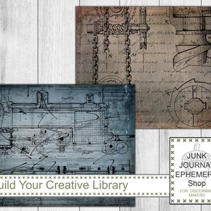 Patent Drawings Blueprints Printable Papers, Vintage Ephemera ...