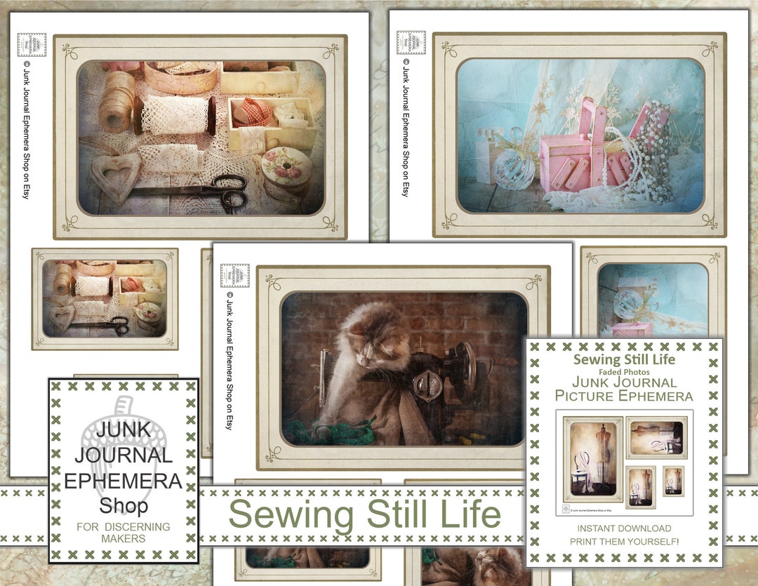 Sewing Still Life Faded Photos Junk Journal Picture Ephemera - Etsy