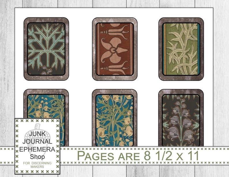 Art Nouveau Junk Journal Cards, Vintage Ephemera, ATC, Artist Trading Cards, DIY Junk Journal ...