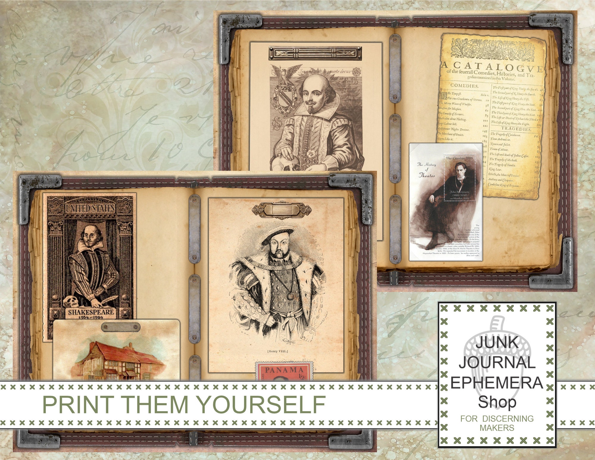 Steampunk Shakespeare Junk Journal Kit - Etsy