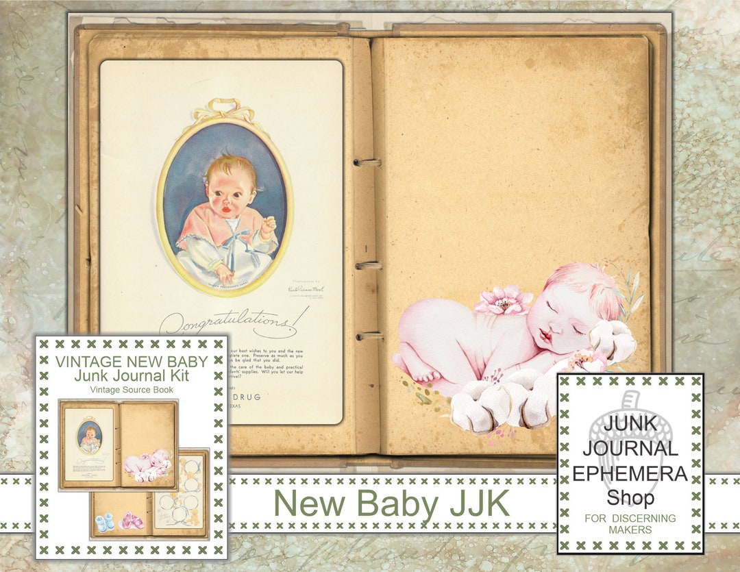Vintage New Baby Junk Journal Kit - Etsy