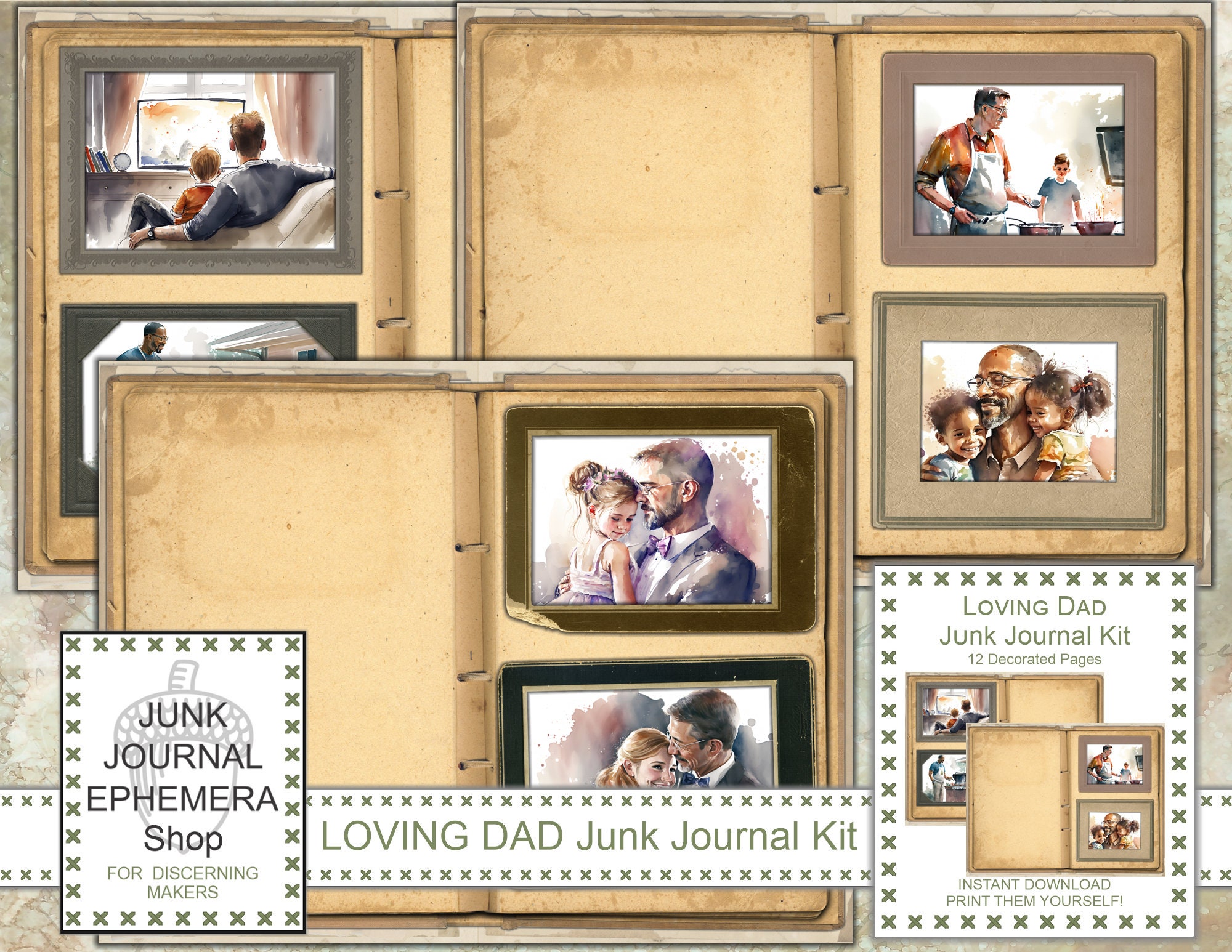 Loving Dad Junk Journal Kit, Father’s Day Gift - Etsy