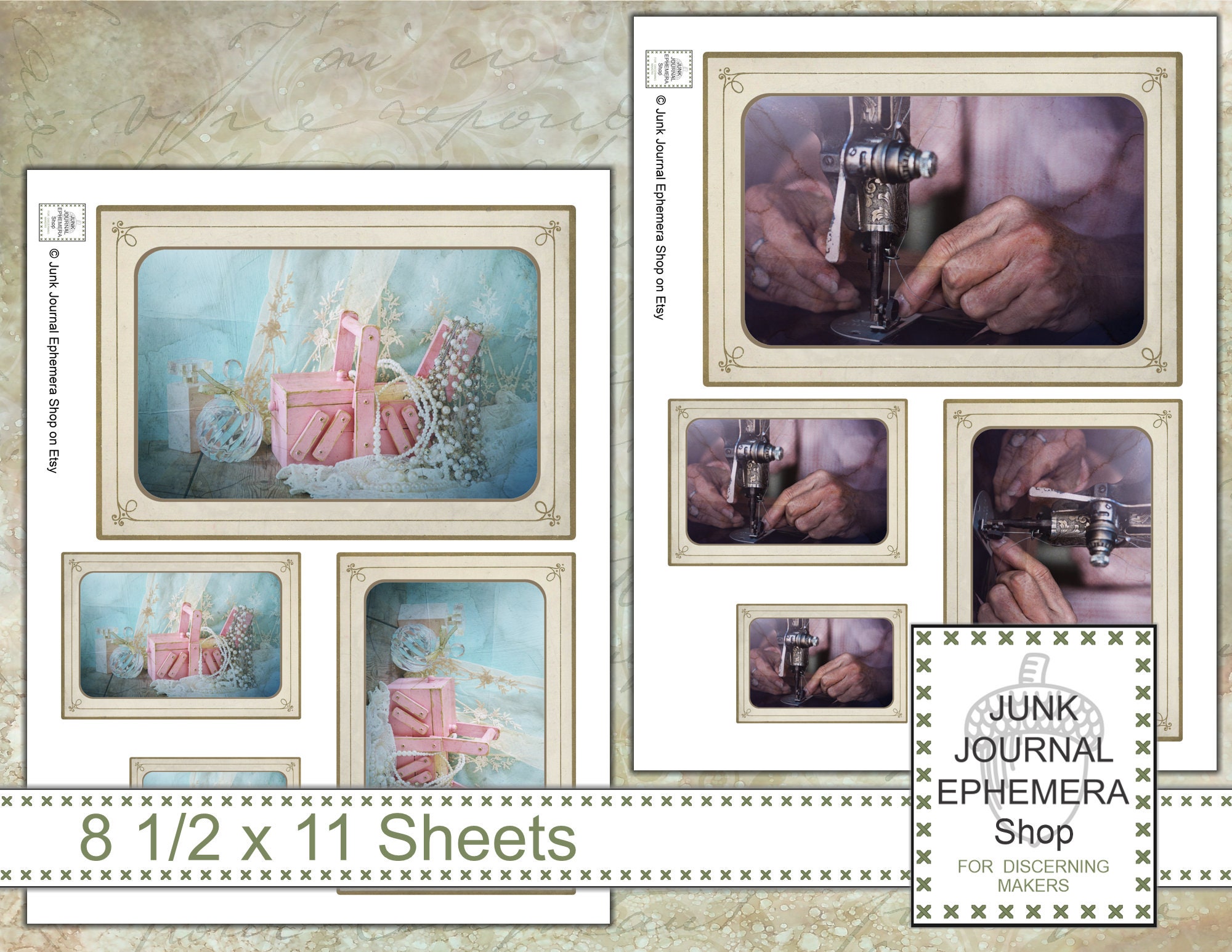 Sewing Still Life Faded Photos Junk Journal Picture Ephemera - Etsy