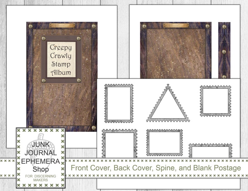 Halloween Junk Journal Kit, My Creepy Crawly Stamp Album, Including ...
