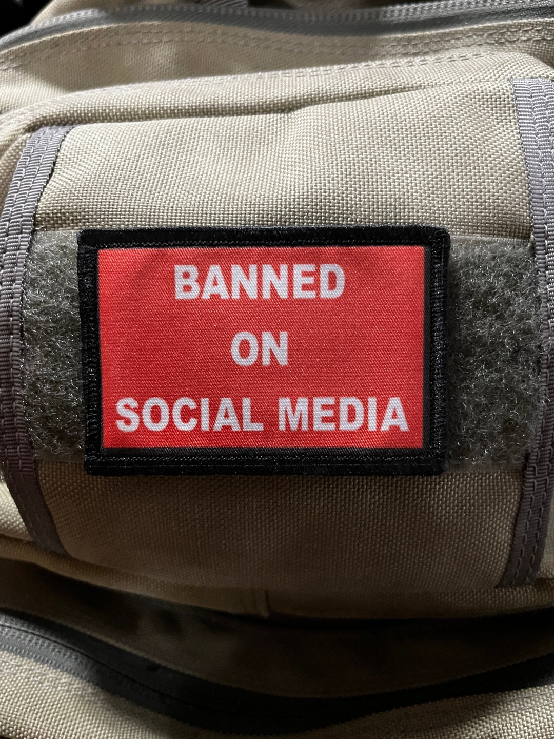 Banned on Social Media Morale Patch- Hook and Loop Custom Patch 2x3 ...